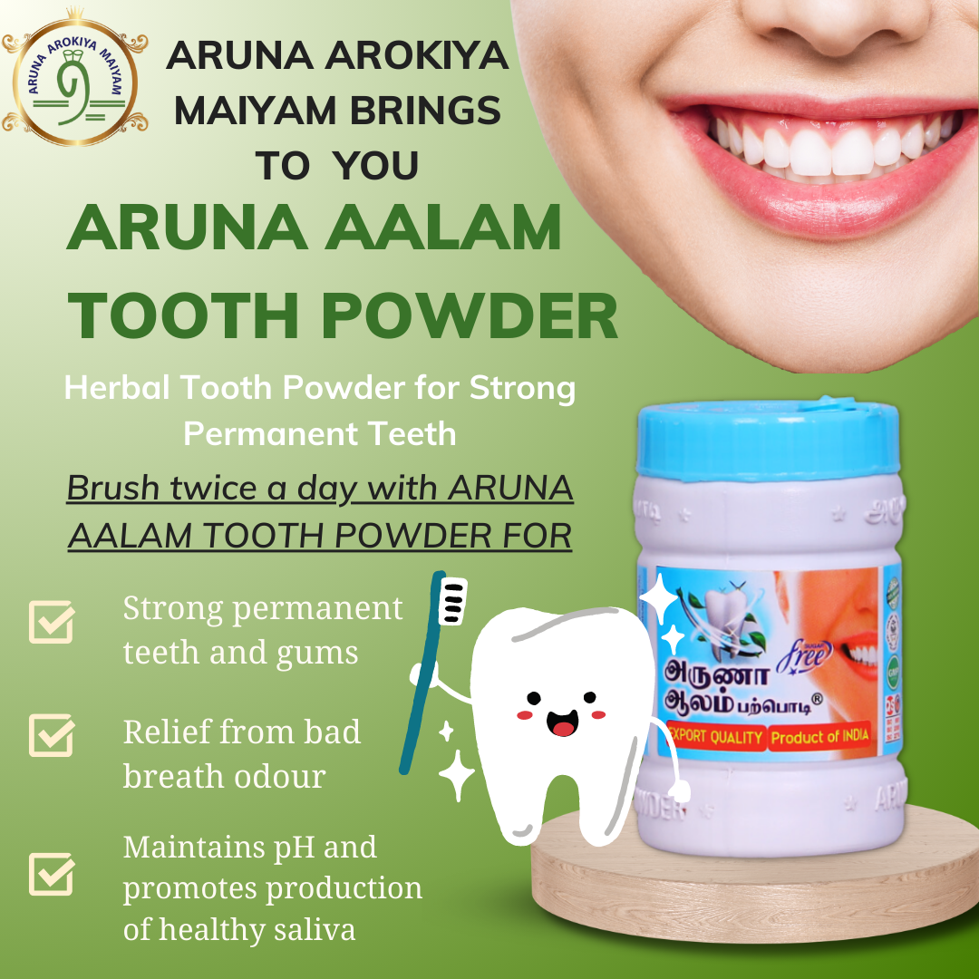 Aruna Aalam Tooth powder – Herbal Formula for Strong Permanent Teeth ...